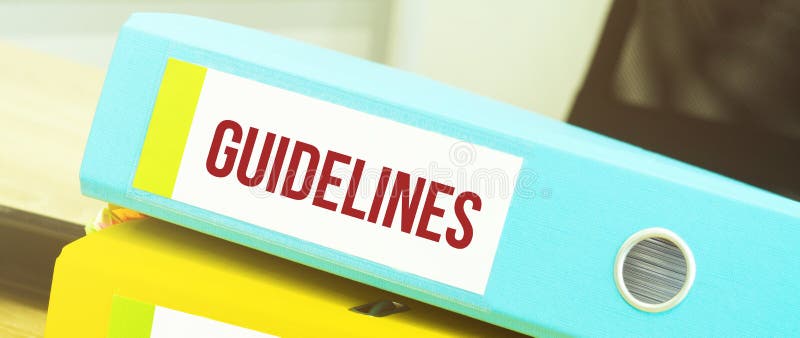 Two Office Folders with Text GUIDELINES. Business Concept Stock Image ...