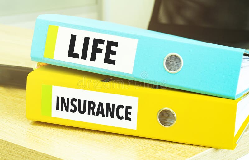 Two Office Folders with Text Life Stock Photo - Image of assurance ...