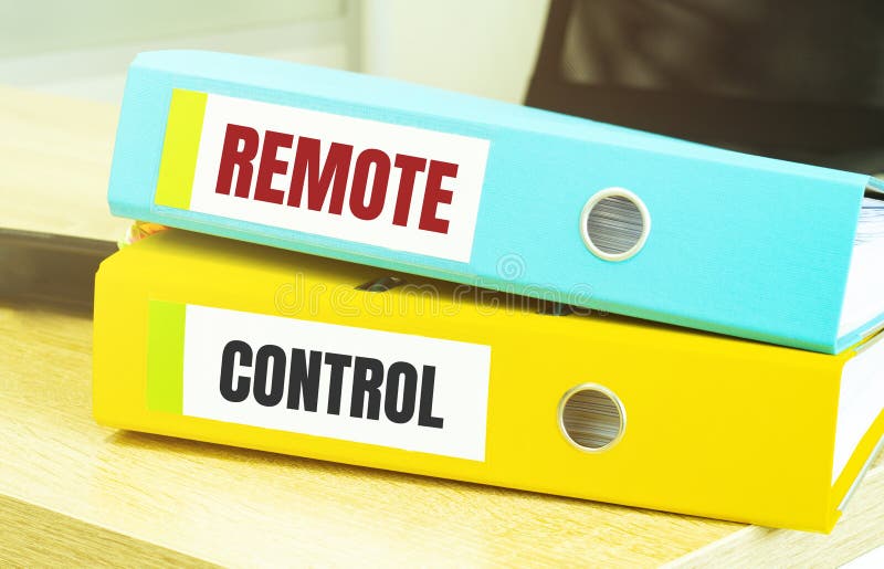 Two Office Folders with Text REMOTE CONTROL Stock Image - Image of ...