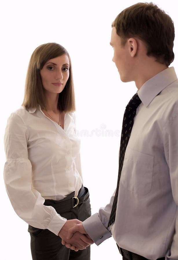 587 Two People Greeting Each Other Standing Stock Photos - Free ...