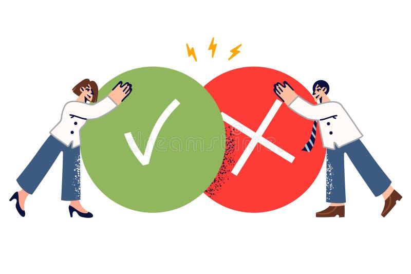 Two Office Workers Compare Pros and Cons New Strategy while Standing ...