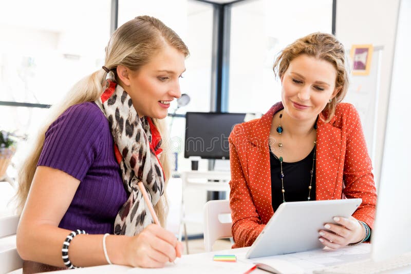 Two Office Workers at the Desk Stock Image - Image of partnership ...
