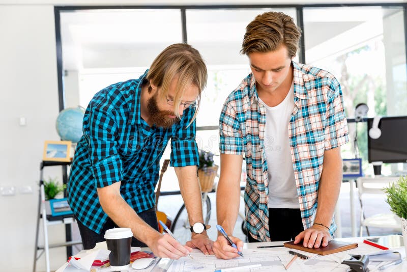 Two Office Workers at the Desk Stock Image - Image of people, partners ...