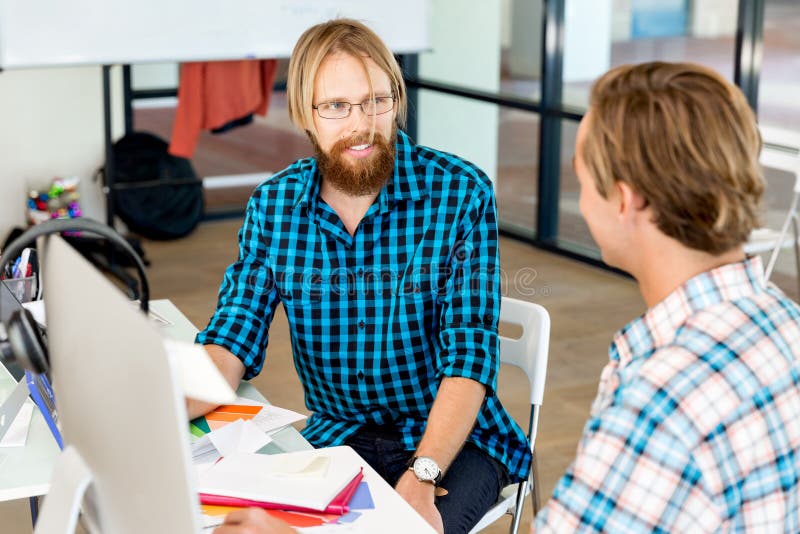 Two Office Workers at the Desk Stock Photo - Image of people, meeting ...