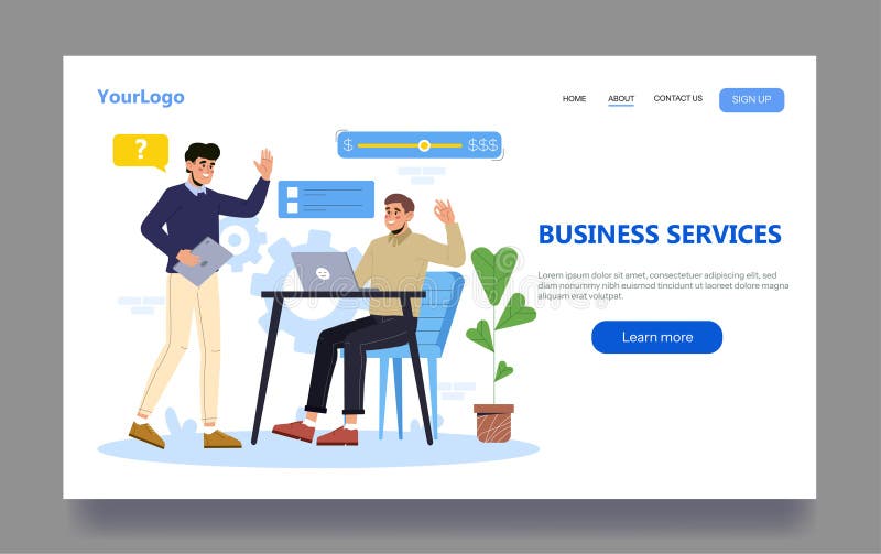 Business Services Website Concept Design. Vector Illustration Stock Vector - Illustration of ...