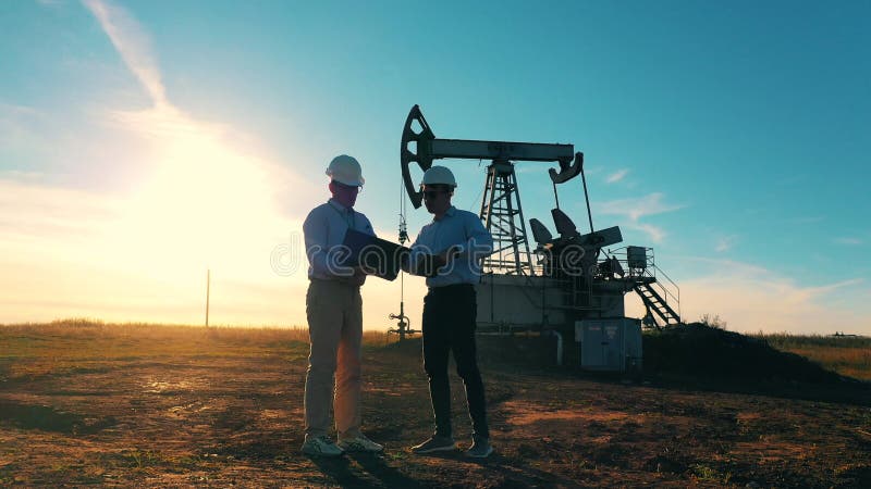 Oil Rig Worker Inspect and Setting Up Top Side Tools for Safety First ...