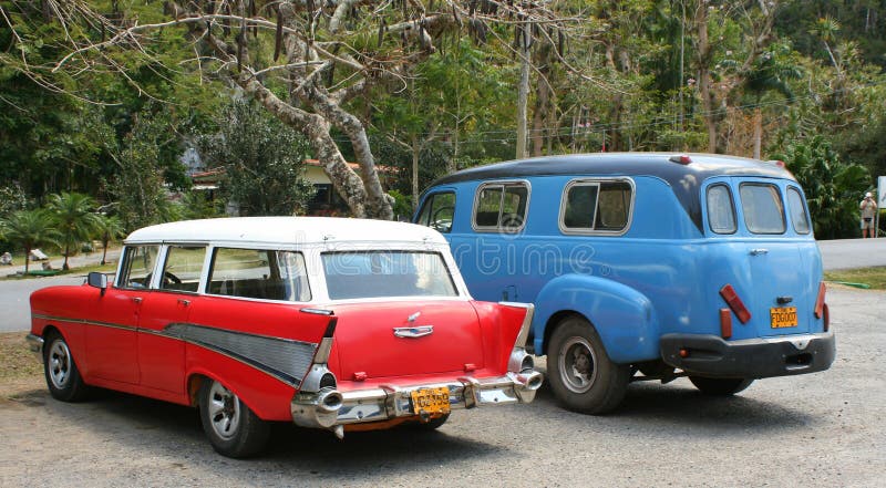 Two old American cars editorial stock photo. Image of cars - 87271833