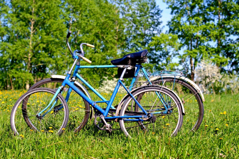 Two old bicycle stock image. Image of profile, outing - 12489721