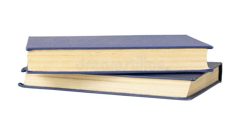 Two Old Books with Blue Cover Isolated on White Background Stock Image ...