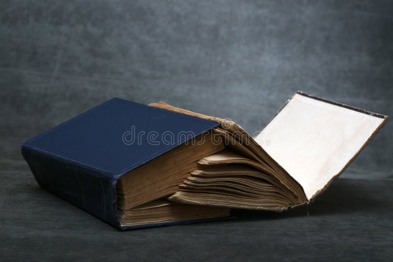 Two Old Books Bound Together in Close-up on the Table Stock Image ...
