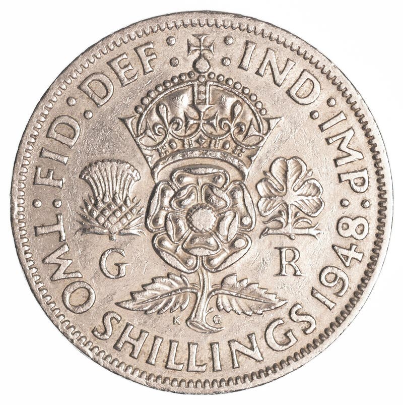 Two Old British Shillings Coin Stock Image - Image of bank, british ...