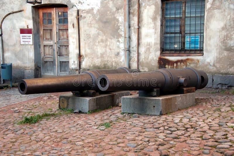 Two old cannons editorial stock image. Image of europe - 66235159
