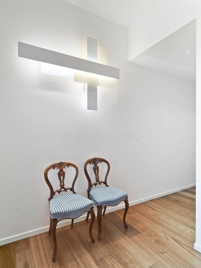 Two Old Chair in the Modern Entrance Stock Photo - Image of residence ...