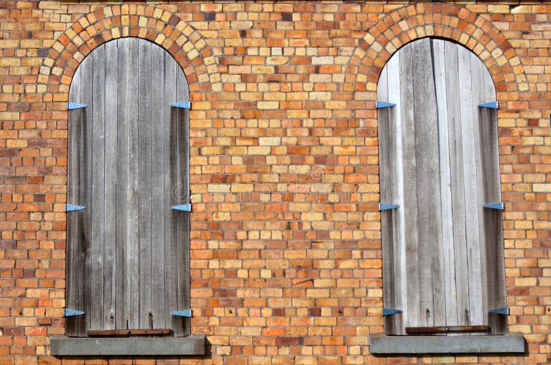 Two Old Closed Wooden Windows Stock Image - Image of style, pattern ...