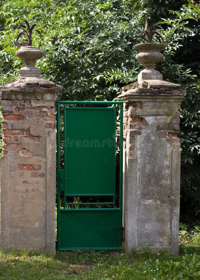 Old gate to the garden stock image. Image of decoration - 108463655