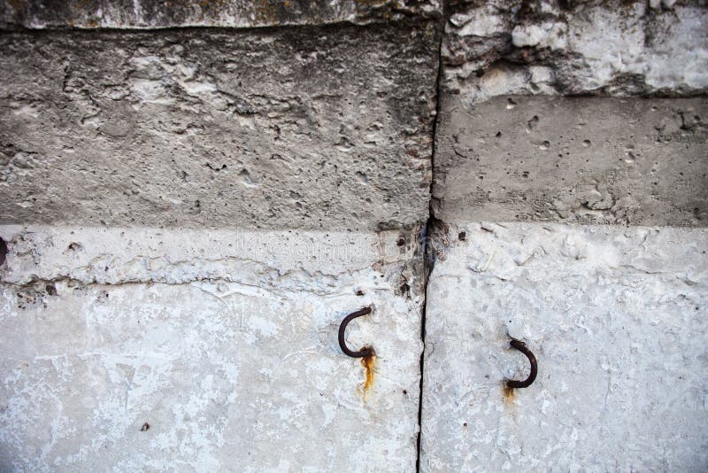 Two Old Concrete Blocks Stacked Together Stock Image - Image of joint ...