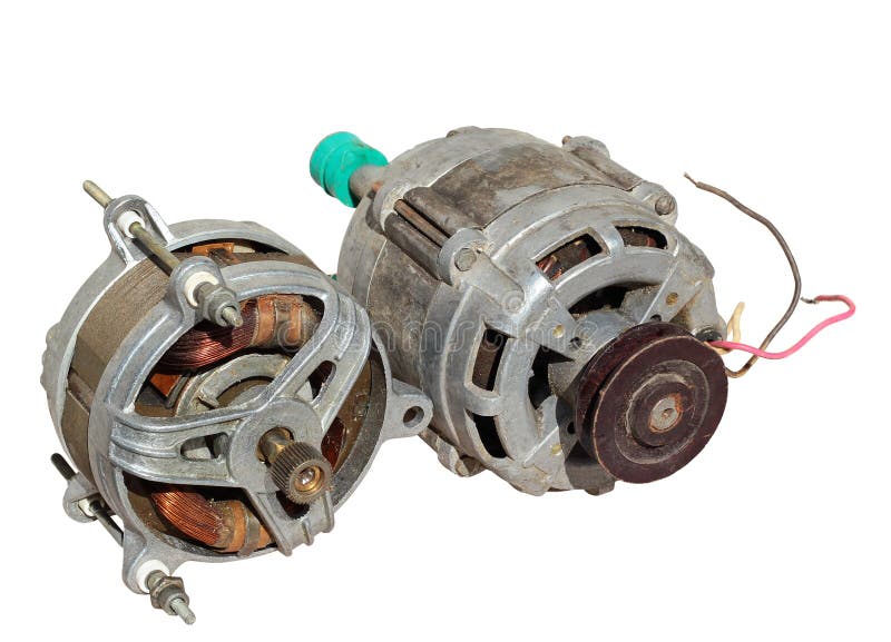 Electrical Motor Internals, Isolated on White Stock Photo - Image of ...