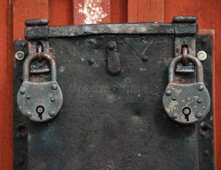Two old iron padlocks stock image. Image of antique, retro - 1328673