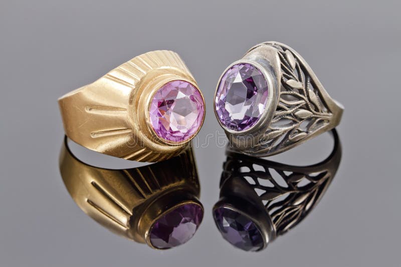 Two Old Ring from Gold and Silver Stock Photo - Image of reflectance ...
