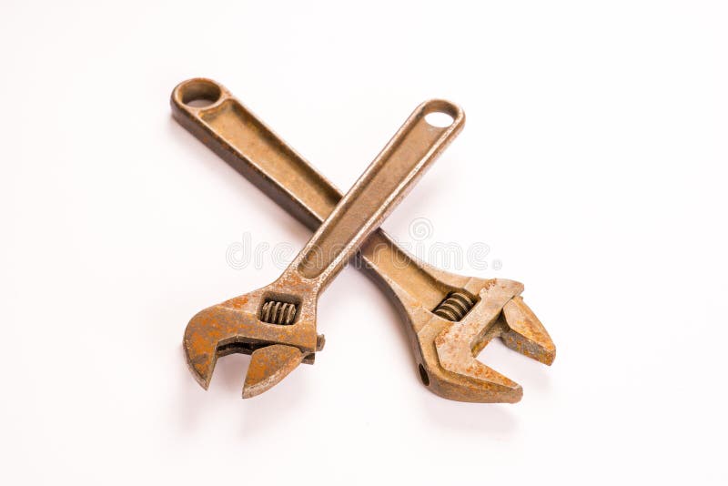 Old Rusty Adjustable Spanner Stock Photo - Image of plumbers, tool: 7600136