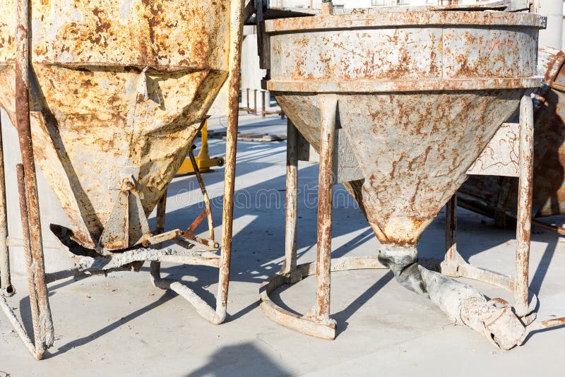 Two Old Rusty Concrete Mixers Stock Image - Image of industrial, frame ...