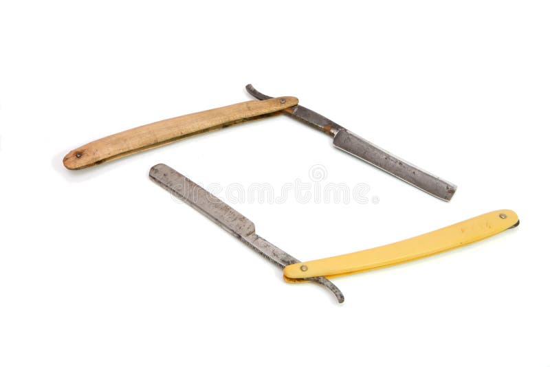 Two Old Rusty Razors Isolated Stock Photo - Image of antique, tool: 9046432