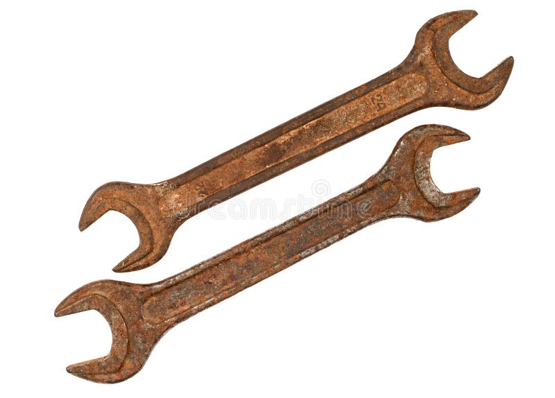Two old rusty wrenches. stock image. Image of mechanic - 266937893