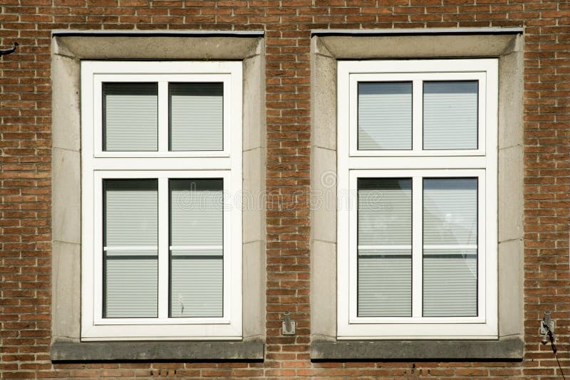 Two old windows stock photo. Image of home, harmony, brick - 20081310
