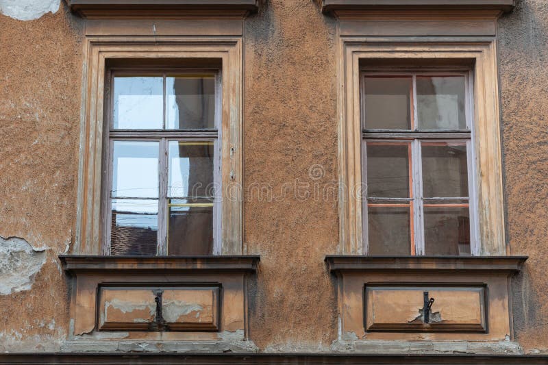 Two old windows stock photo. Image of grungy, street - 308108806