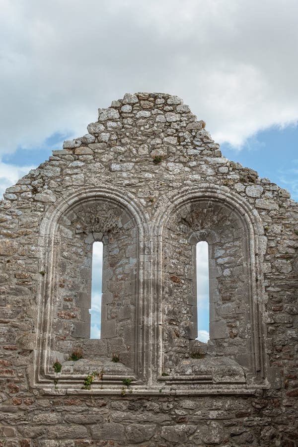 Two Old Windows of the Ruins of Monastery Clonmacnoise in Ireland Stock ...