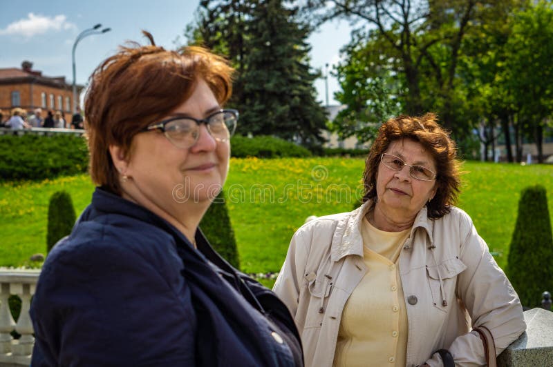Two Old Women Resting in the City Park Stock Photo - Image of outdoors ...