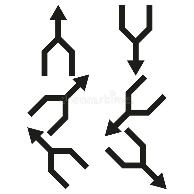 Two One Arrow. Set for Concept Design. Vector Illustration Stock Vector ...