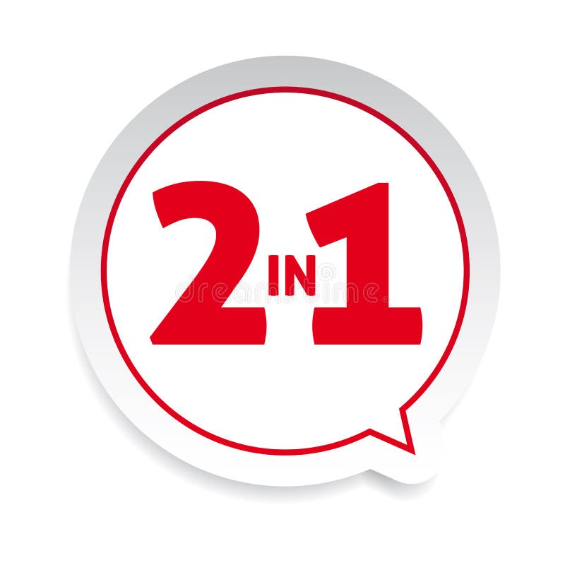 Two in One label sign stock illustration. Illustration of sign - 124857925