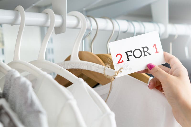 2 for 1 and Two for One Offer Stock Photo - Image of hand, girl: 103770086