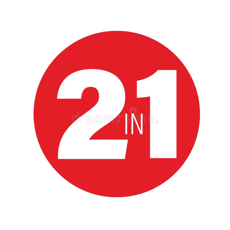 Two in One Sign Circle Label Tag Stock Illustration - Illustration of ...