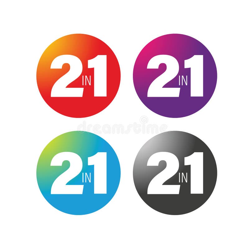 Two in One Sign Circle Label Tag Stock Illustration - Illustration of ...