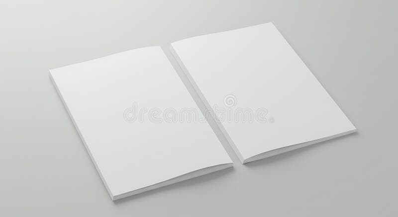 Two Open Blank Magazines on Gray Background Mockup Stock Image - Image ...