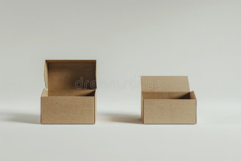 Two Open Boxes Sitting Side by Side, Suitable for Various Presentations ...