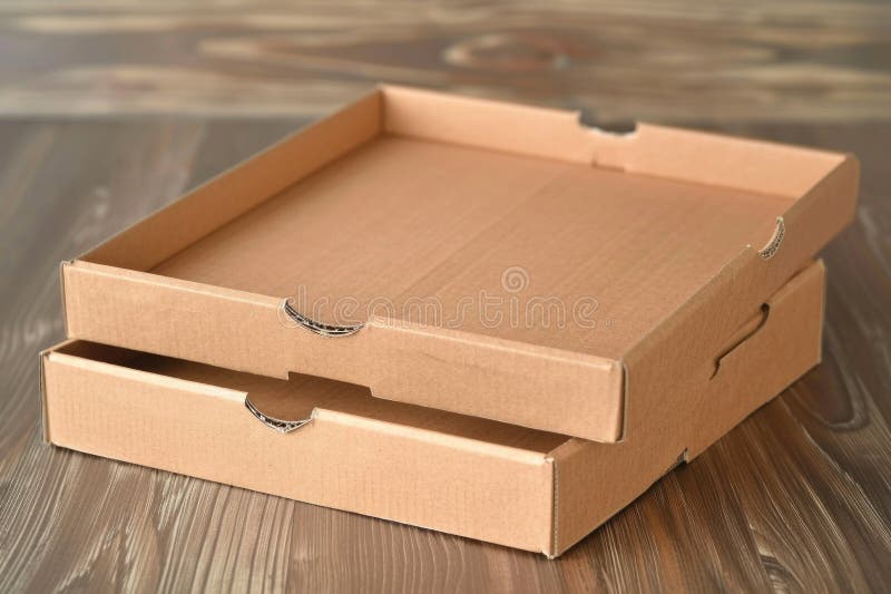 Two Open Boxes Sitting on a Wooden Table, Ideal for Storing or ...