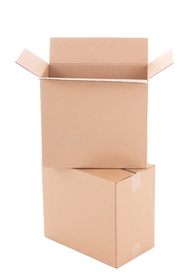 Brown Cardboard Boxes Arranged in Stack Stock Image - Image of balance ...