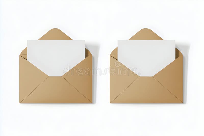 Two Open Brown Envelopes with Inserted White Papers on a Light ...