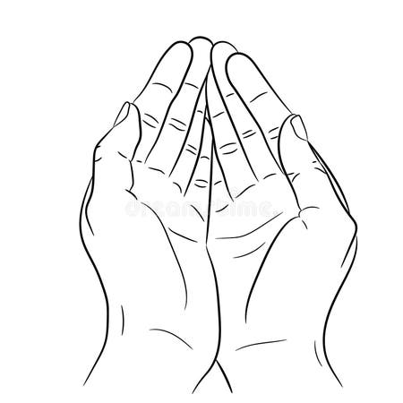 Two Open Empty Hands. Asking Gesture. Vector Illustrations. Stock ...