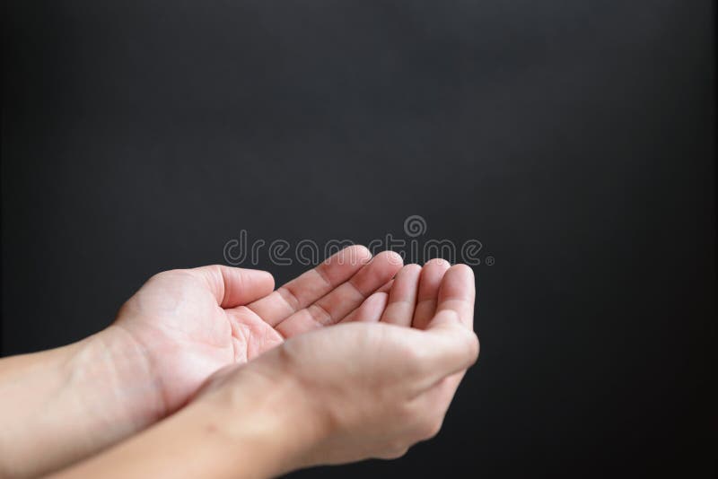 Praying Hands with Faith in Religion and Belief in God on Dark ...