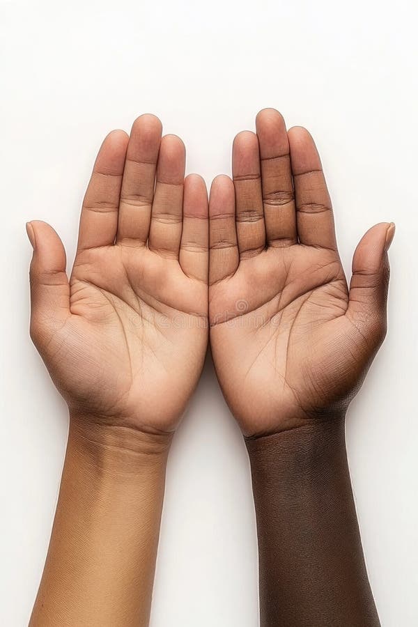 Two Open Hands with Different Skin Tones are Placed Side by Side ...