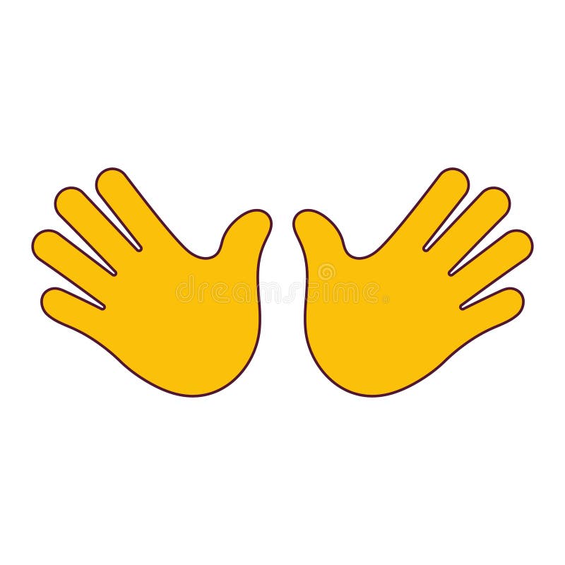 Two Open Hands for Greeting or High Five Gesture. Open Palms Gesture ...