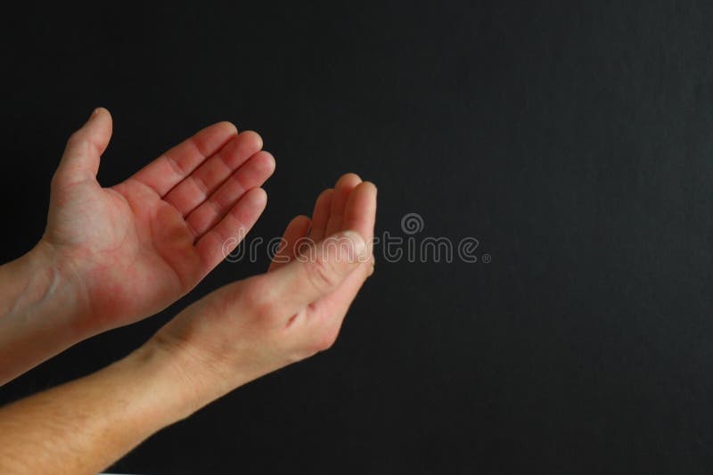 Two Open Palms, a Gesture of Expectation and Request Stock Image ...