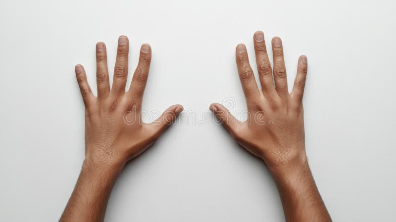 Two Open Palms Facing Upward on White Background Stock Illustration ...