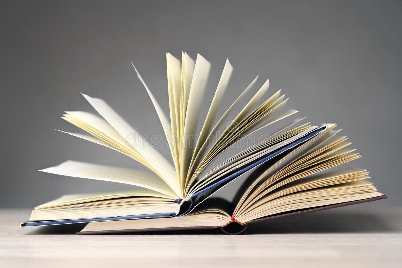 Two Books Stack Up and Spread the Pages Stock Photo - Image of pile ...