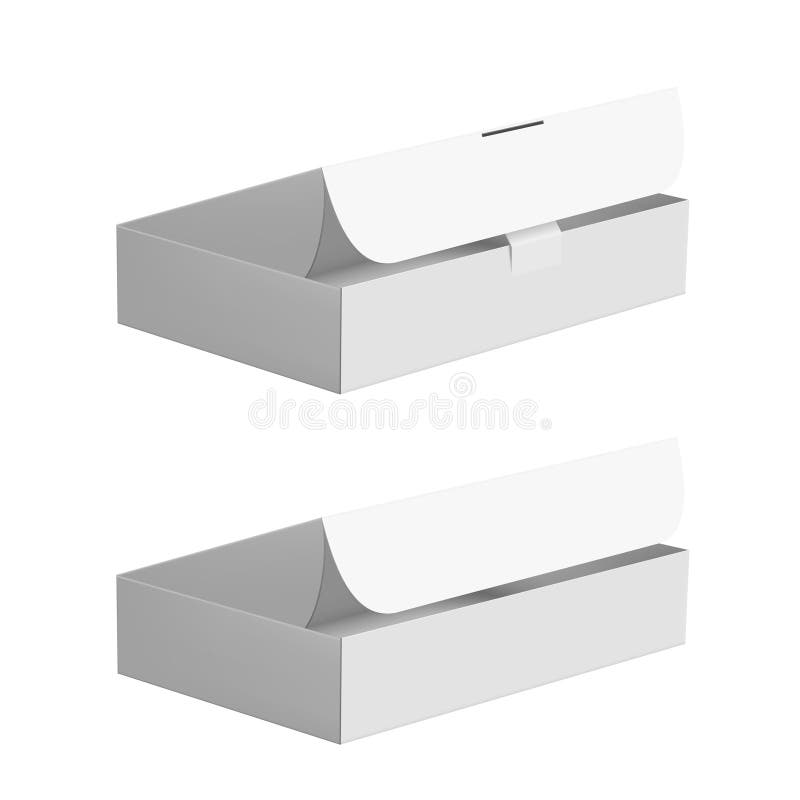 Opened White Cardboard Package Box. Top View Stock Illustration ...