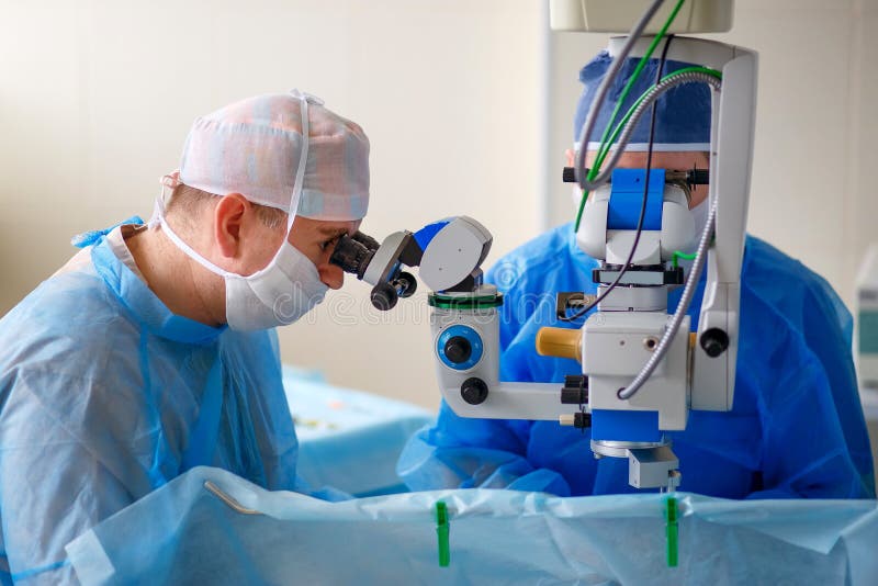 Two Ophthalmologist Perform an Operation in the Operating Room ...